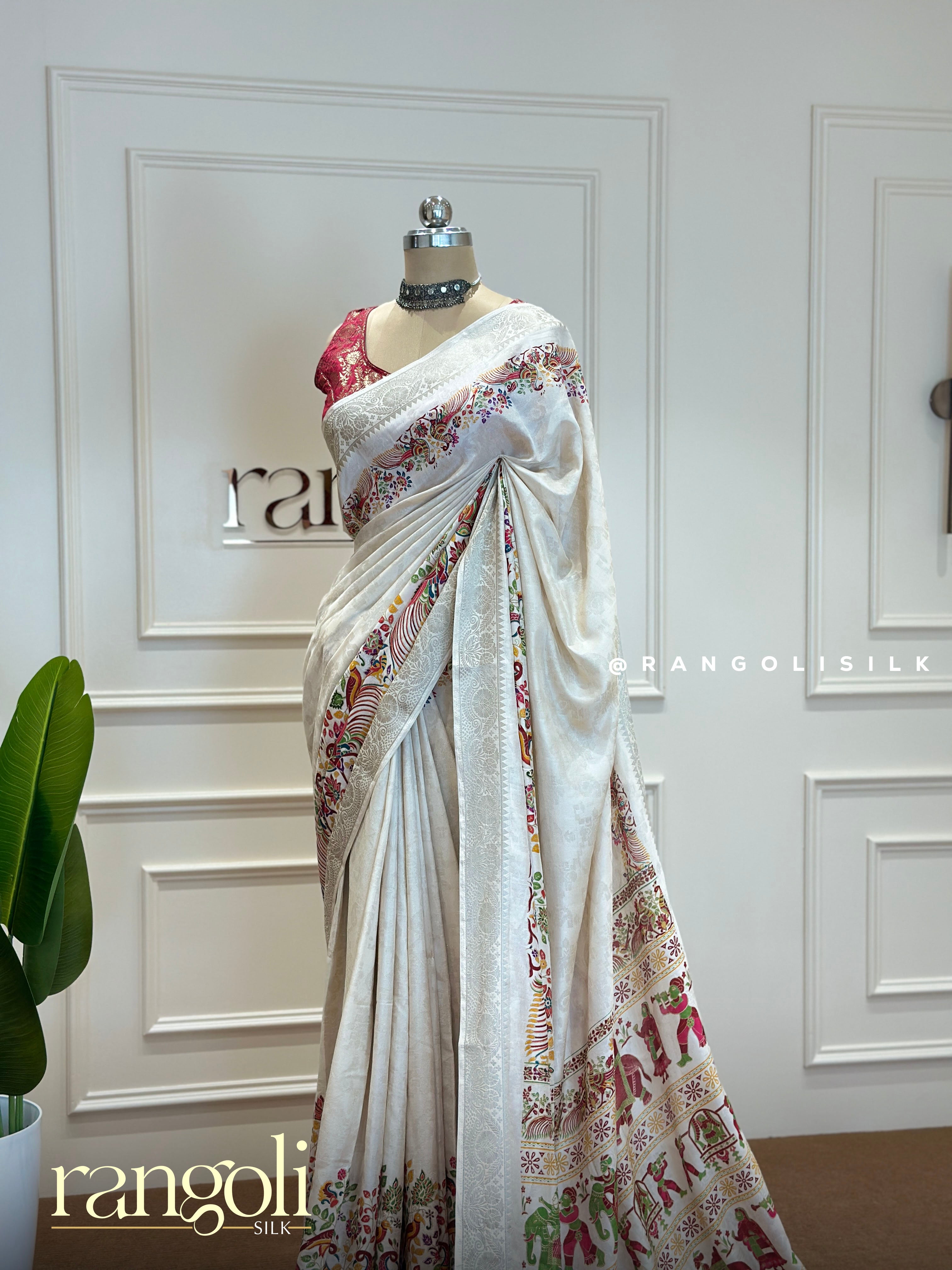 Banaras Saree with Intricate Motifs - Post 374 – Rangoli Silk