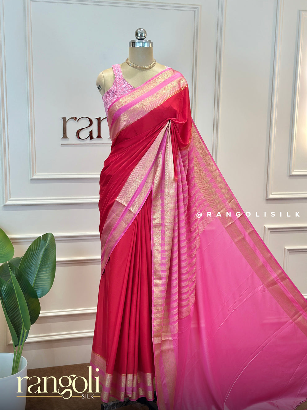 Graceful Semi Mysore Silk Saree with Bentex Border - Post 706 – Rangoli ...
